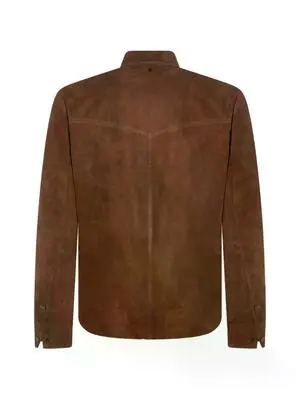 SALVATORE SANTORO Buttoned Flap-pocket Leather Jacket