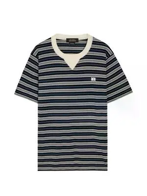 WALES BONNER Striped-pattern V-neck T-shirt