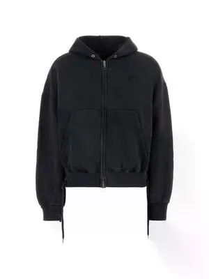 Balenciaga Hooded Sweatshirt With Lace Detail - Black