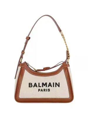 Balmain Chain Logo Shoulder Bag - Neutrals