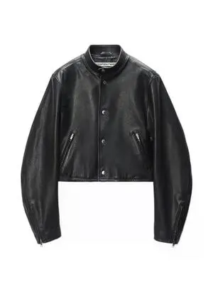 Alexander Wang Buttoned Leather Jacket - Black