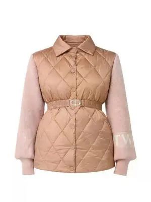 TWINSET Quilted Belted Jacket - Neutrals