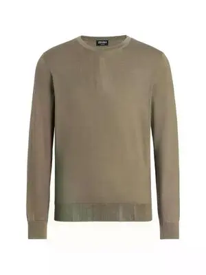 Zegna Round-neck Knitted Sweater - Neutrals