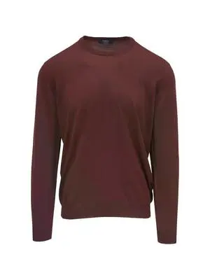 Fedeli Ribbed Crew-neck Sweater - Red
