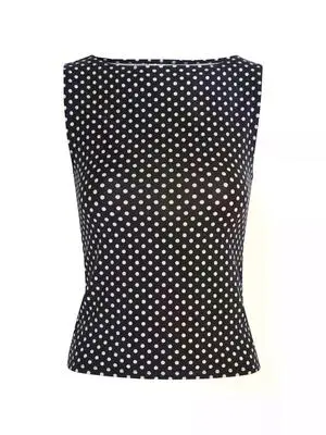 REFORMATION Dusk Knitted Polka-dot Top