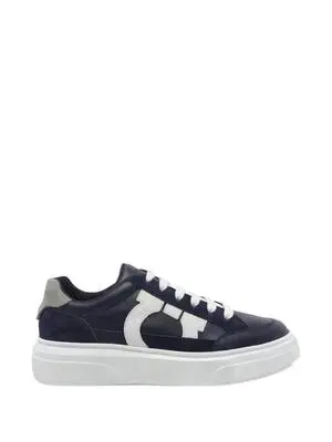 FERRAGAMO Gancini Round-toe Sneakers - Blue