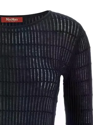 Max Mara Ribbed Boat-neck Sweater - Black