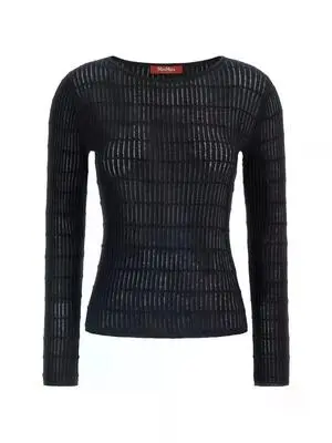 Max Mara Ribbed Boat-neck Sweater - Blue