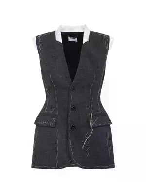 Moschino Stitching-detail Vest - Grey
