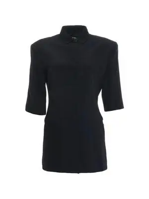 Gianfranco Ferre 1980s Padded-shoulders Cotton Jacket - Black