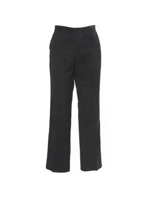 Aspesi Straight-cut Cotton Trousers - Black