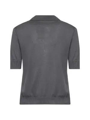 BLANCA VITA Pointelle-knit Silk Polo Shirt
