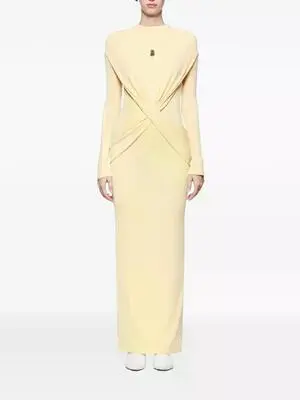 CHATS BY C.DAM Zora Diagonal-draping Maxi Dress - Neutrals