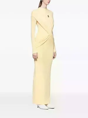 CHATS BY C.DAM Zora Diagonal-draping Maxi Dress - Neutrals