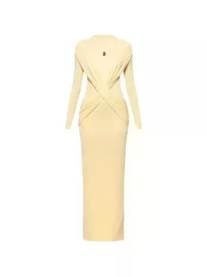 CHATS BY C.DAM Zora Diagonal-draping Maxi Dress - Neutrals