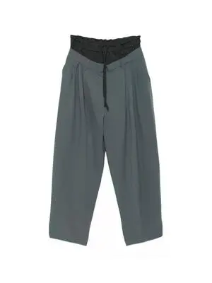 SYSTEM Pleated Drawstring Trousers - Grey