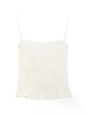 SYSTEM Ruffled Strap Top - Neutrals