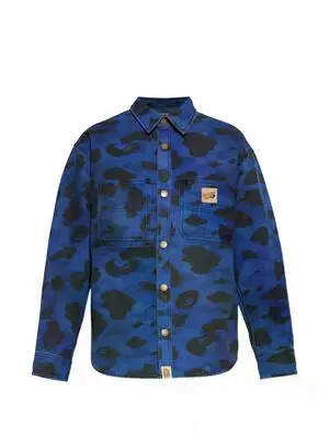 A BATHING APE 1st Camo Camouflage Logo-patch Shirt - Blue