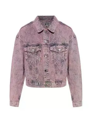 A BATHING APE Line Camo Patterned Denim Jacket - Pink