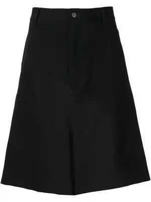 Comme Des Garçons Wide Leg Bermuda Shorts - Black