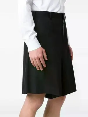 Comme Des Garçons Wide-leg Bermuda Shorts - Black