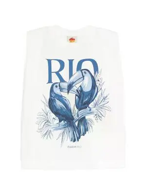 Farm Rio Toucan Print Top - White