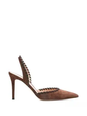 GIANVITO ROSSI Braided Leather Pump - Brown