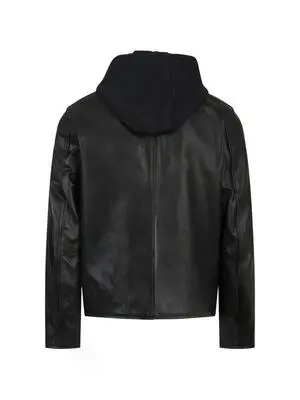 DONDUP Hooded Leather Jacket