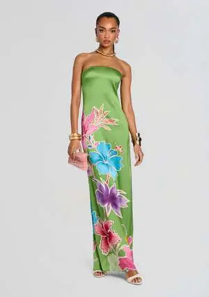 Retrofete Vivi Silk Strapless Gown