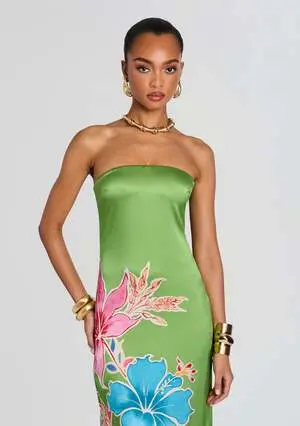 Retrofete Vivi Silk Strapless Gown