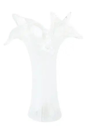 VIETRI Onda Glass Twisted Flower Vase - White