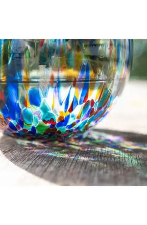 VIETRI Hibiscus Glass Carnivale Medium Fluted Vase