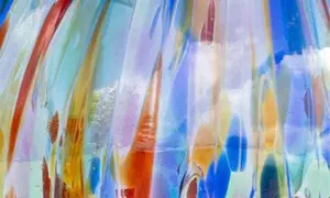 VIETRI Hibiscus Glass Carnivale Medium Fluted Vase