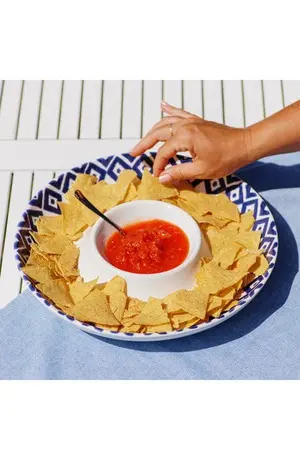 VIETRI Santorini Chips & Dip Serving Dish