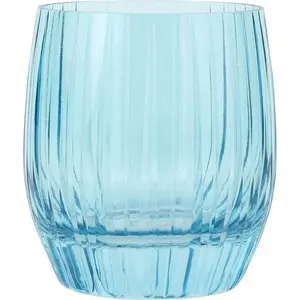 VIETRI Natalia Teal Double Old Fashioned Glass - Blue