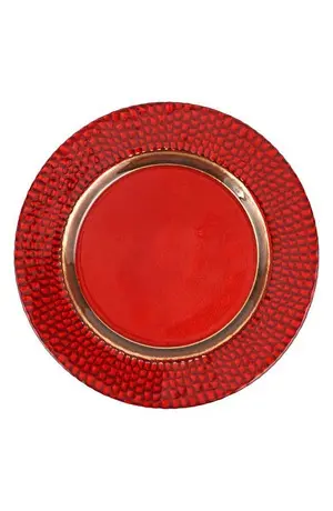 VIETRI Pelli Glass Salad Plate - Red