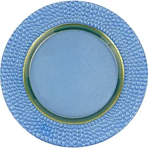 VIETRI Pelli Glass Salad Plate - Blue