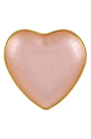 VIETRI Baroque Glass Heart Cocktail Plate - Pink
