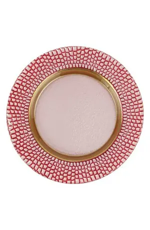 VIETRI Pelli Glass Salad Plate - Pink