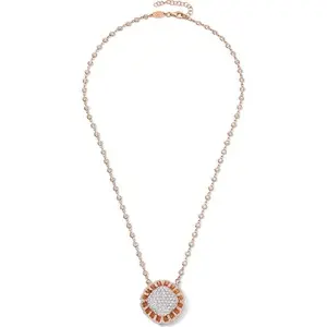 MINDI MOND Floating All Diamond Pendant Necklace - 18k Rose Gold