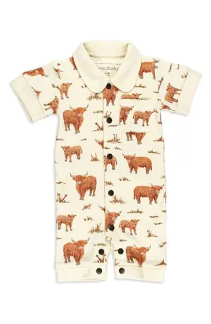 L'OVEDBABY Print Organic Cotton Romper - Highland Cow