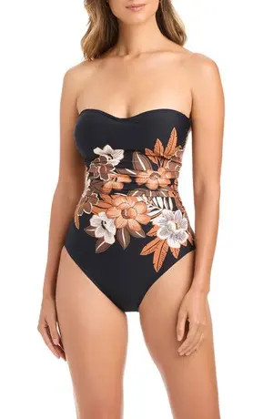 BLEU BY ROD BEATTIE Shirred One-piece Swimsuit - Black