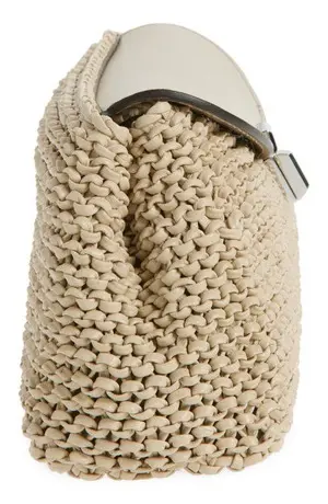 TOTEME Mini T-lock Knit Leather Clutch - Fawn