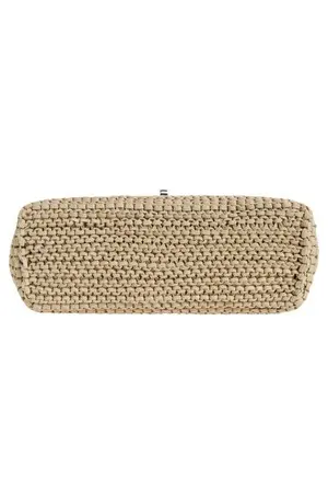 TOTEME Mini T-lock Knit Leather Clutch - Fawn