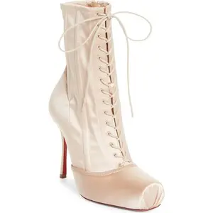 CHRISTIAN LOUBOUTIN Cassia Pavlova Lace-up Bootie - Blush