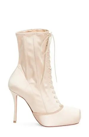 CHRISTIAN LOUBOUTIN Cassia Pavlova Lace-up Bootie - Blush
