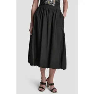 Dkny Bubble Cargo Pull On Midi Skirt Black