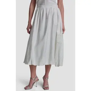 Dkny Bubble Cargo Pull On Midi Skirt - Ivory