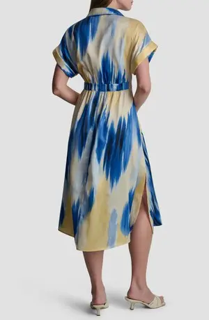 Dkny Abstract Satin Shirtdress