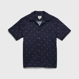 SURFSIDE SUPPLY CO. Mariner Camp Collar Shirt - Palm Navy